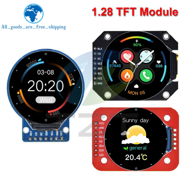 TZT 1.28 inch TFT LCD Display Module Round RGB IPS HD 240x240 ...