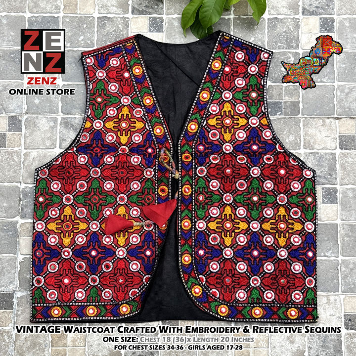 Pakistani Sindhi Traditional Cultural Wear Waistcoat Gilet Koti for ...