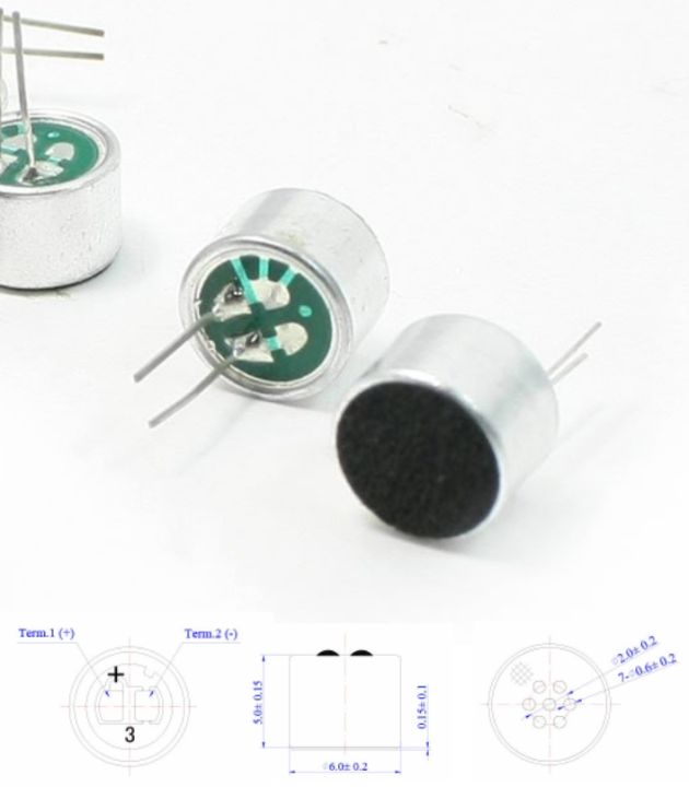 3pcs 6x5mm 2 Pin MIC Microphone Capsule Electret Condenser | Daraz.pk