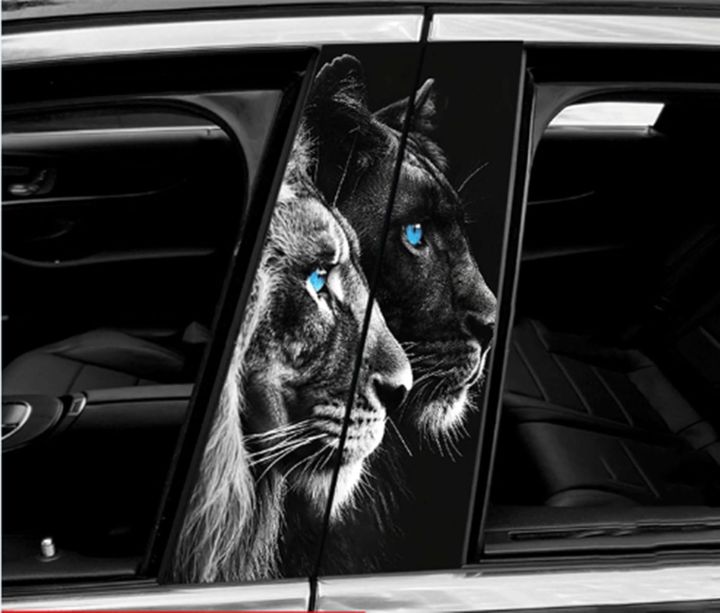 2pcs/1set Car B Pillar Sticker Decal Upgraded Vinyl Car Decals Body ...