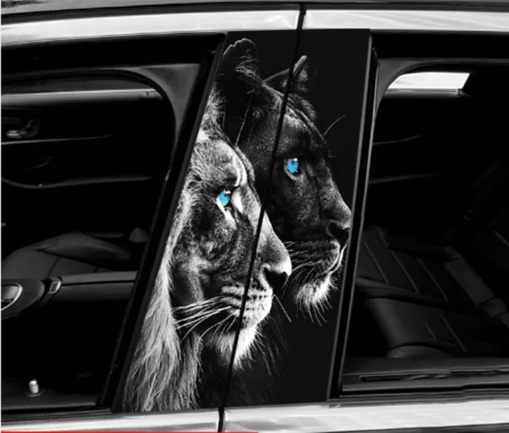 2pcs/1set Car B Pillar Sticker Decal Upgraded Vinyl Car Decals Body ...