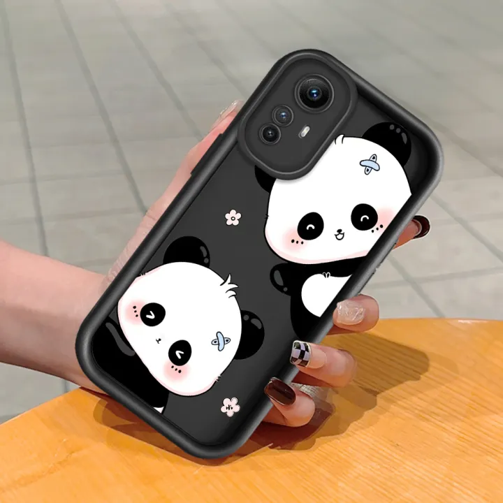 TA for Redmi Note 12S Back Cover Soft Square Ladder Cute Panda Cases ...