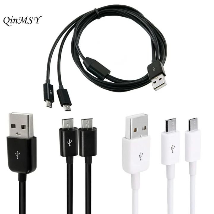 2 Port Micro USB to USB Y Splitter Charging Cable Dual Micro USB ...