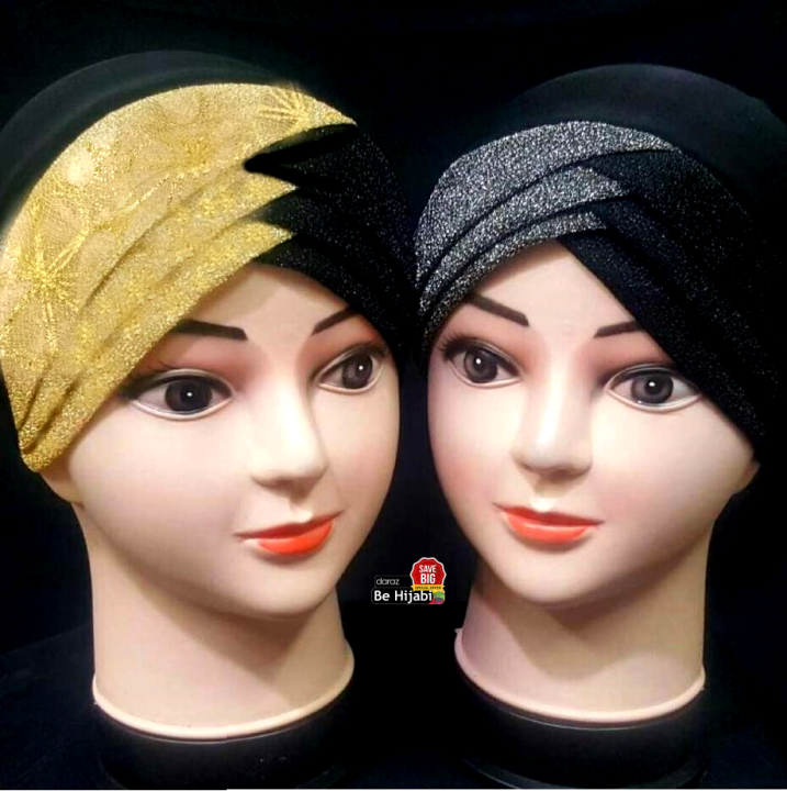 Pack of 2 Shimmer 3d Layer Cap Hijab Caps | Daraz.pk
