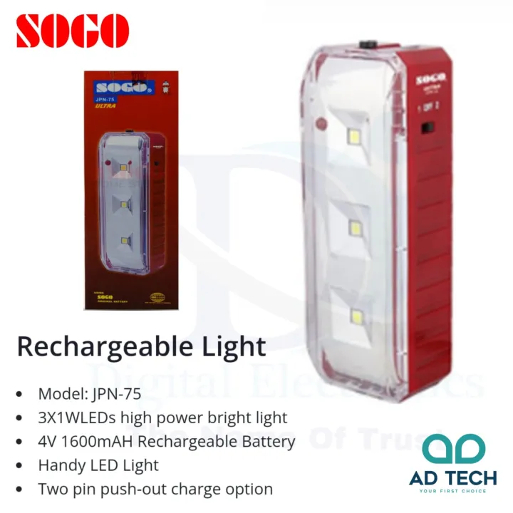 Sog Rechargeable Emergency Led Lantern Light (JPN-75) | Daraz.pk