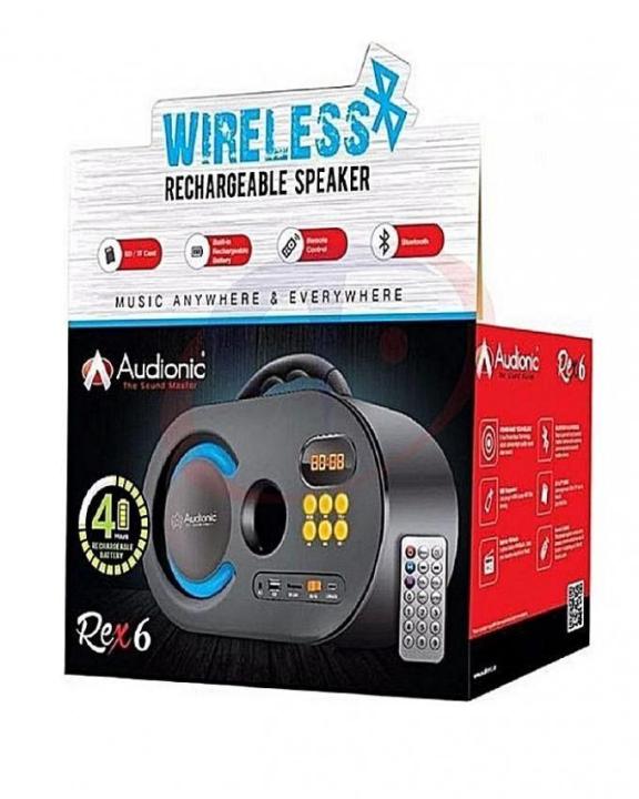 Audionic Rex 6 - Bluetooth Rechargeable Speaker - Black | Daraz.pk