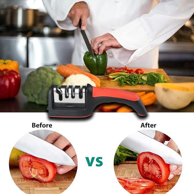 Knife Sharpener Handheld Multi-function 3 Stages Quick Sharpening Tool ...