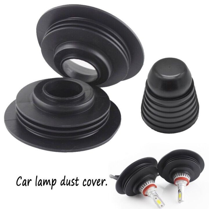 LED Headlight Dust Covers 4PC Universal Car - 83mm Rubber Dust Caps For ...