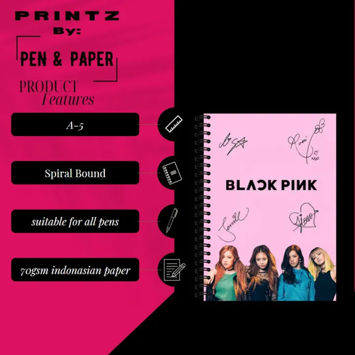 PRINTZ KAWAII K-POP BLACKPINK | BLINK SIGNATURE COVER PREMIUM QUALITY A-5 DIARY | Daraz.pk