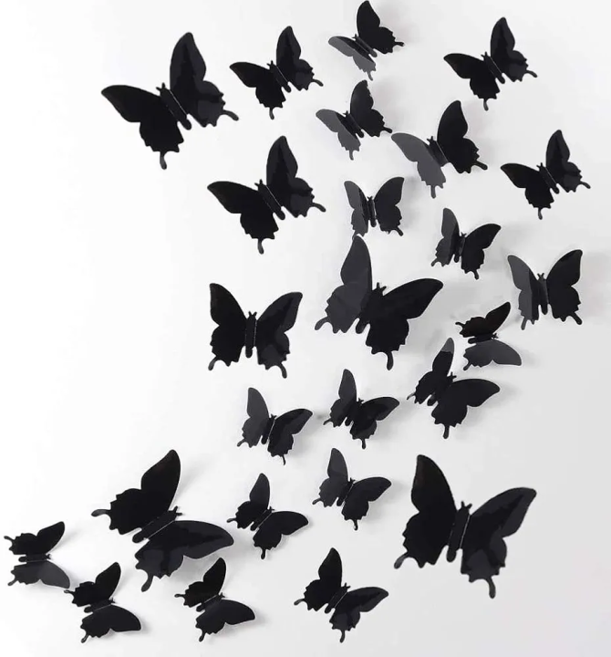 Pack of 30 Decorative Wooden Butterflies – 3D Wall Art Stickers for ...