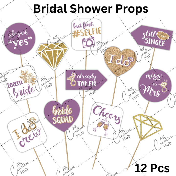 Bridal Shower Prop Set for Bride Theme/ Bridal shower decoration and ...