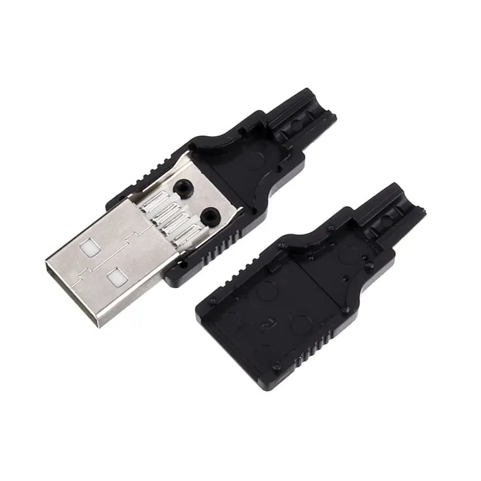 3 Pcs DIY Connector USB Type-A Male Plug USB Type A Male 4 Pin Plug ...