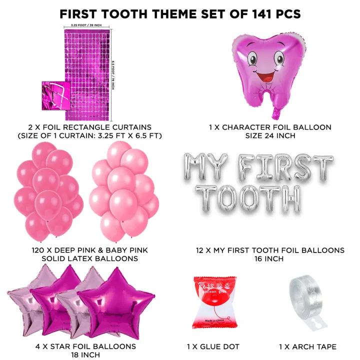 1st Tooth Foil Balloon 🦷 | Baby’s First Tooth Celebration 🎉 | Cute Baby ...