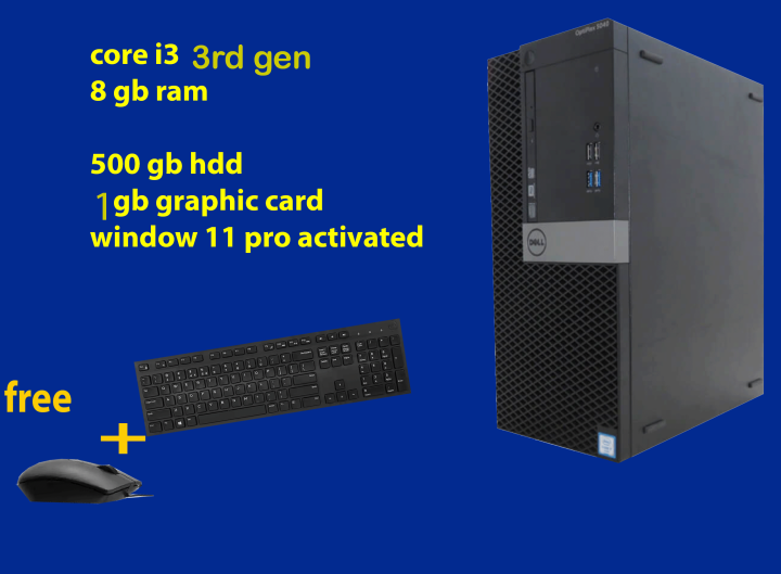core i3 3rd gen optilex 5040 8 gb ram /500 gb hdd / 1 gb graphic card ...