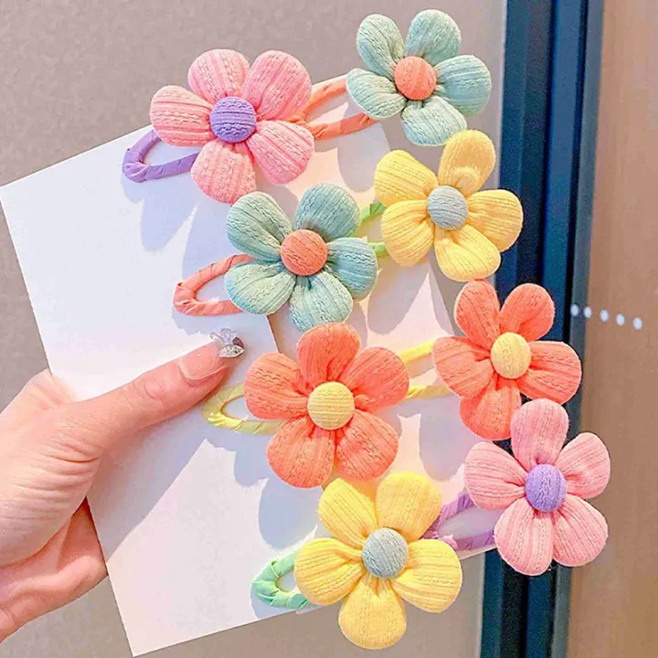 2pcs/Set Children's Cute Fabric Flower Pair Clip Hair Accessories Girl ...