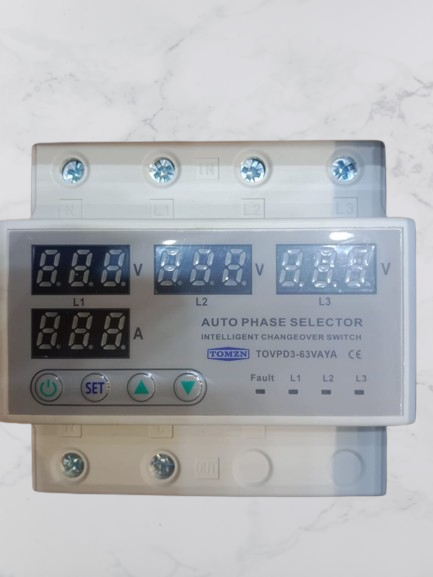 TOMZN Auto Phase Selector 3 Phase 63A under/over Voltage and Current ...
