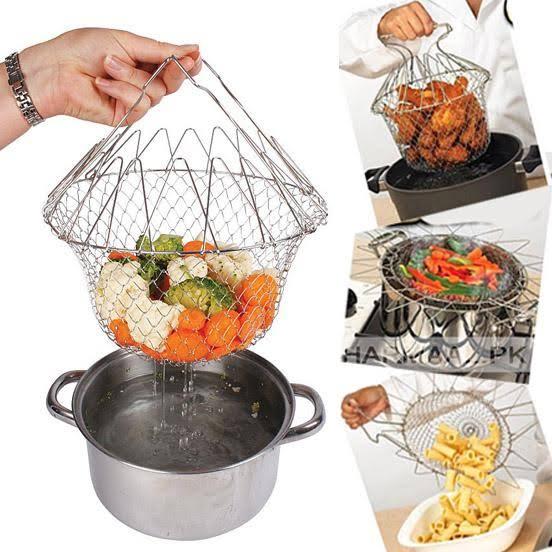 12-In-1 Magic Chef Basket for Boil Steam Cook Fry Foods Kitchen Tool ...