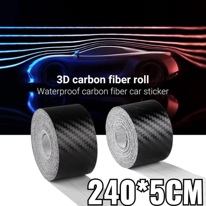 240*5cm New Car Decal 3D Carbon Fiber Car Sticker Paste Protector Strip ...