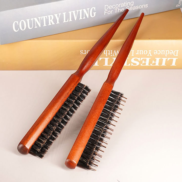 Professional Salon Teasing Back Hair Brushes Boar Bristle Wood Slim ...