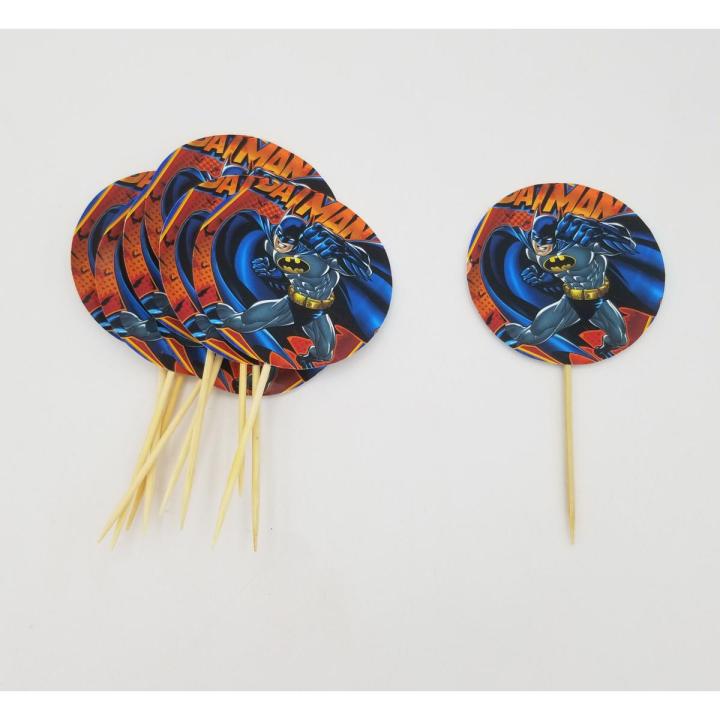 BATMAN THEME CUPCAKE TOPPER - PACK OF 10 CUPCAKE TOPPERS - BATMAN ...