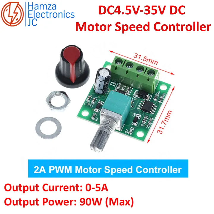 12V DC Motor Speed Controller Module 5A PWM DC-DC 4.5V-35V Adjustable ...