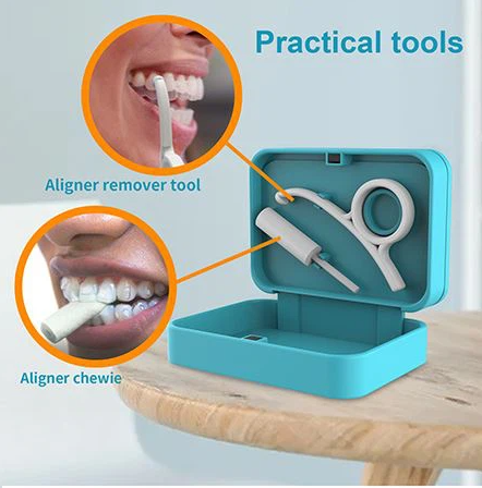 ALIGNER STORAGE BOX FOR WITH PUSHER & SEATER FOR ORTHODONTIC PATIENT ...