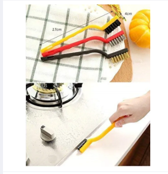 3 PC MINI WIRE BRUSH SET (BRASS, NYLON, STAINLESS STEEL BRISTLES ...