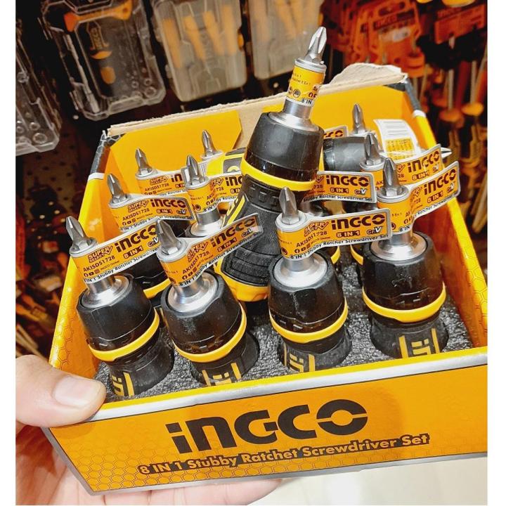 Ingco Super Select Mini 8 IN 1 Stubby Ratchet Screwdriver Set ...