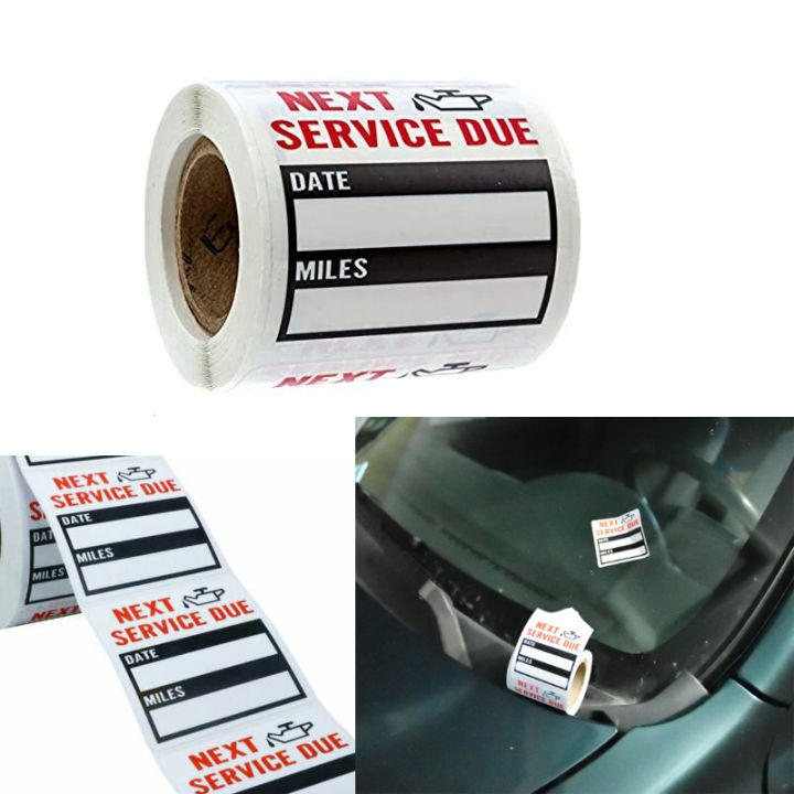 100pcs/roll Oil Change/Service Reminder Stickers Window Sticker Car ...