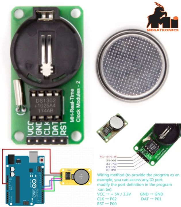 DS1302 RTC Real Time Clock Module with Battery | Daraz.pk