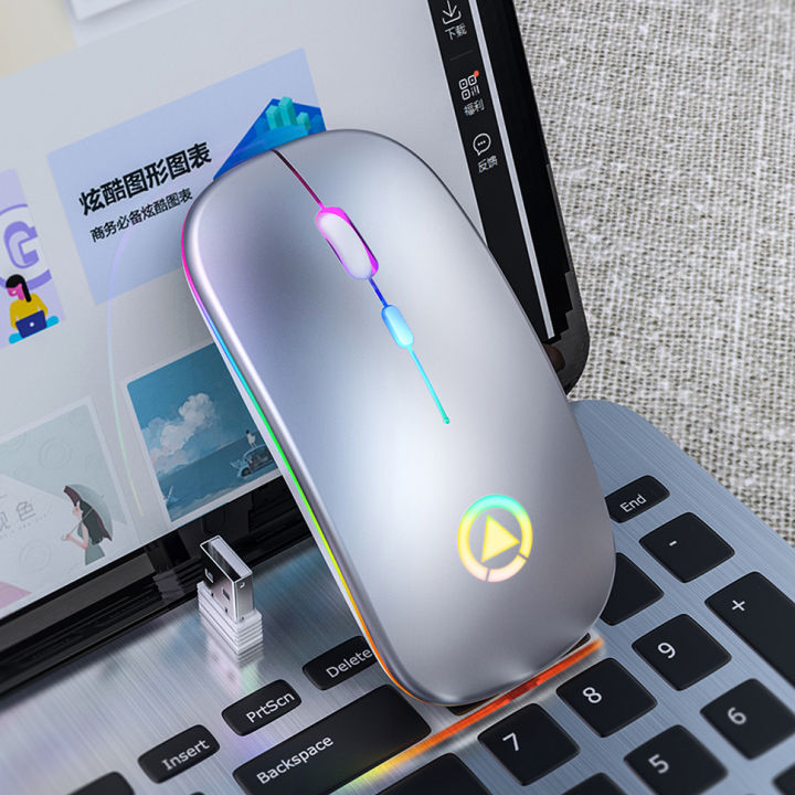 Rechargeable Mouse Wireless Silent LED Backlit Mice USB Optical ...