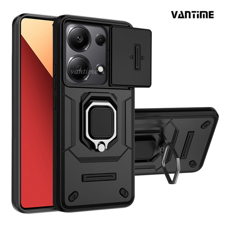 Vantime for Xiaomi Redmi Note 13 Pro 4G / Poco M6 Pro 4G Hard Case Sliding Lens Protect Magnetic ...