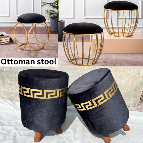 Ottoman Stool Stool For Living Room Metallic Side Table Stool Ottoman ...