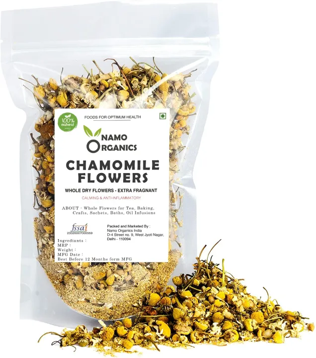 Namo Organics - Chamomile Tea - 100 Gm - for Stress Relief & Good Sleep ...