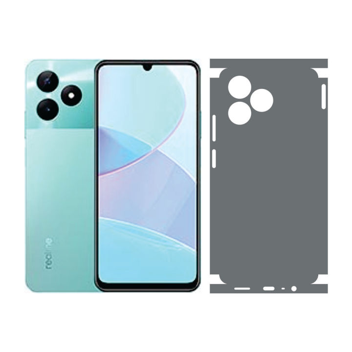 Back Paper For Realme C51 Lamination Anti-Stain 0012 SILVER Sheet Wrap ...