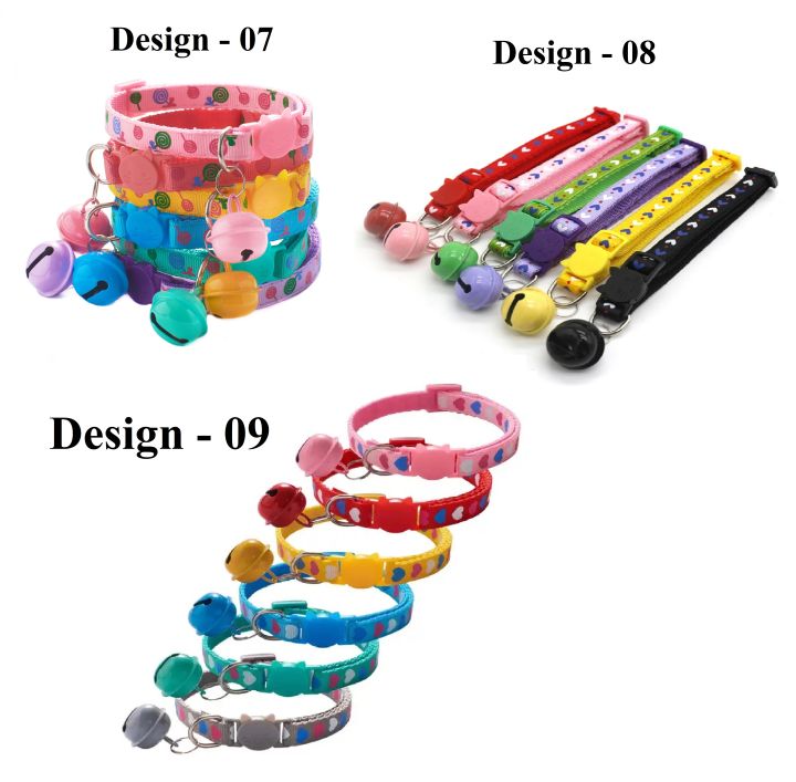 Adjustable Pet Cat Dog Neck Colar With Big Bell 01 cm Width Nylon Colar ...