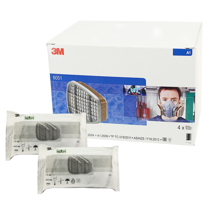 Original 3M™ Organic Vapour Cartridge Filter 6051, A1, 1 Pair/Pack ...