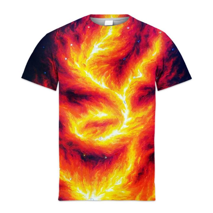 Hell Fox Pattern Sweatshirt Casual Short Sleeve T-shirts 3D Printed ...