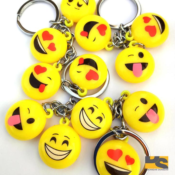 Alloy Metal Emoji Smiley Faces keychain latest design 3 emoji in one ...