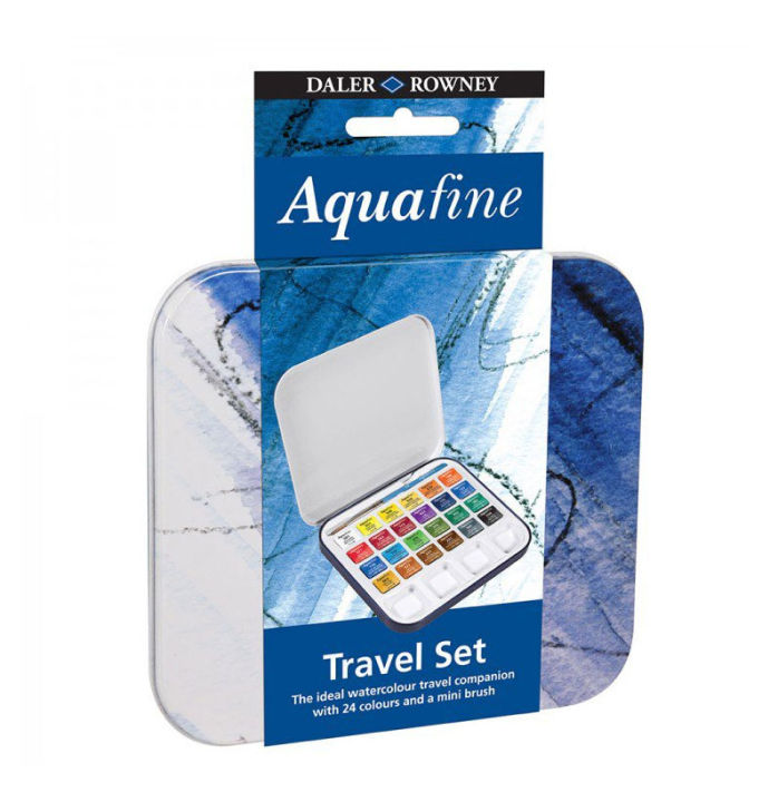 Daler Rowney Aquafine 24-pc Watercolor Travel Set - Watercolor Paint ...