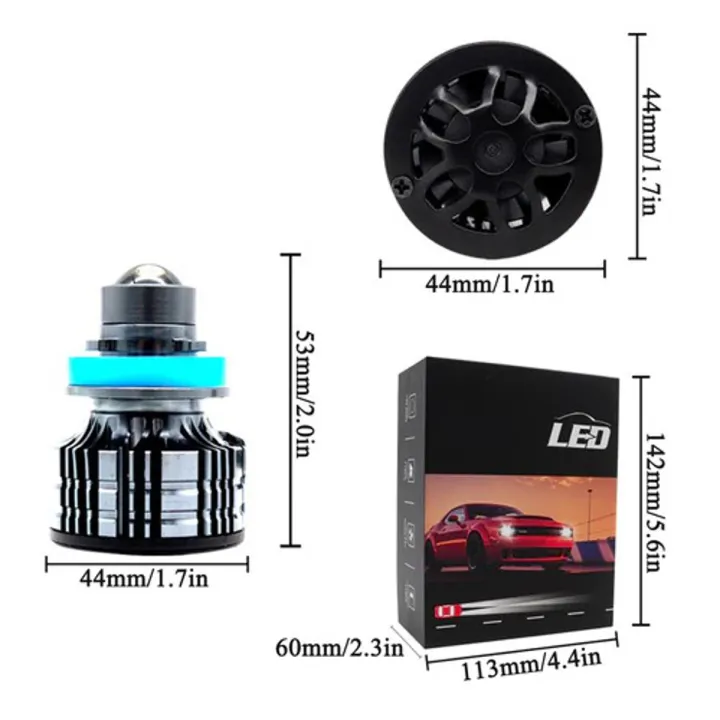 H11 LED Car Headlights Projector Laser Fog Lights Automobile / Bumper ...