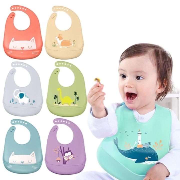 MiniMe Baby Silicone Bib Waterproof Saliva Towel Newborn Feeding Bibs Bandana Cartoon Aprons Adjustable Feeding Burp Cloth Saliva Daraz.pk