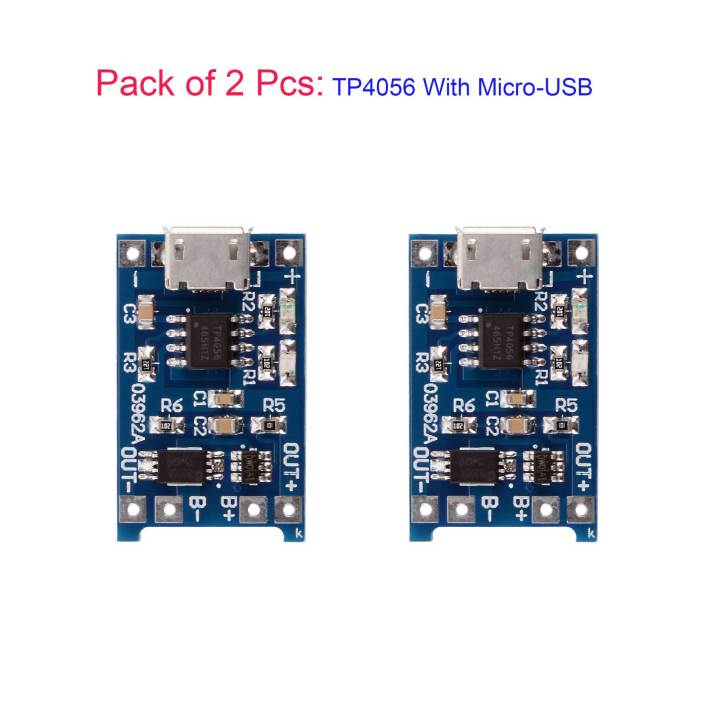 MicroUSB TP4056 3.7V Dual Protection Lithium ion battery Charging ...