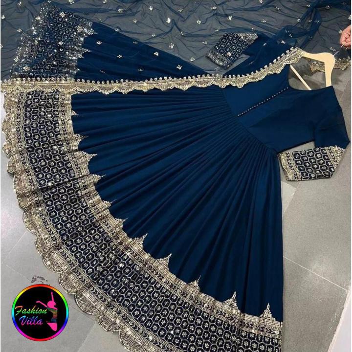 3 Piece Sequence Pattern Embroidered Dress/Stitched Chiffon Dress ...