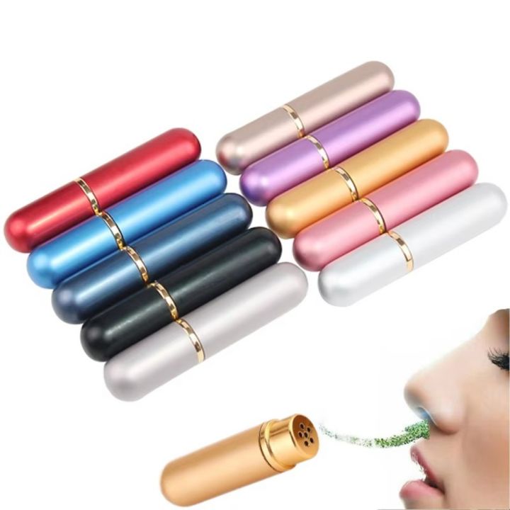 Portable 5ml Aluminum Nasal Inhaler Colored Replacement Aromatherapy ...