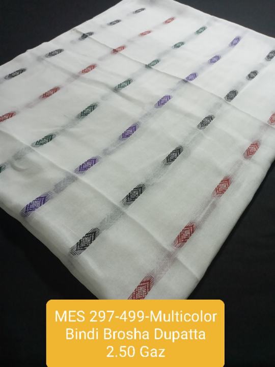 Multi Colour Bindi Brosha-Cotton Crinkle Dupatta-White-2.50 Gaz | Daraz.pk