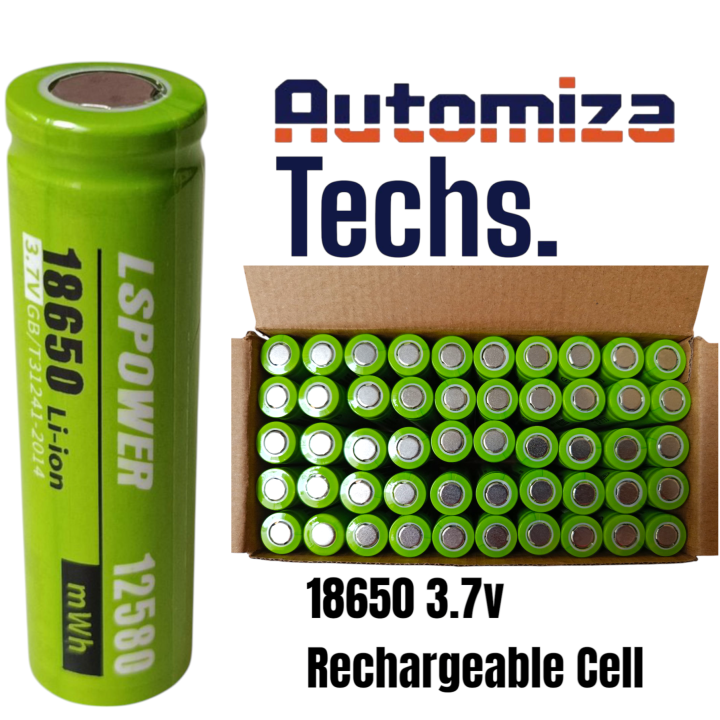 3.7V 1500mAh Rechargeable Li-ion 18650 Battery – Flat Top Cell for ...