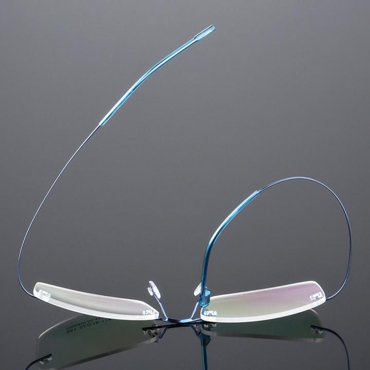 Rimless Titanium Glasses Frames Men Flexible Optical Frame Retro