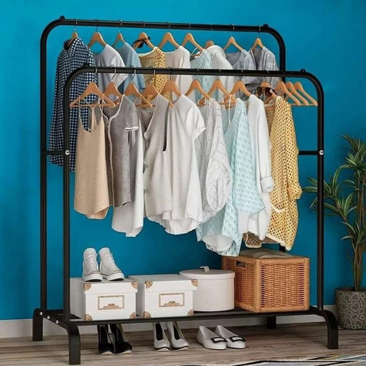 HIgh Quality Premium Sustainable Double Pole Metal Cloth Stand, Clothes ...