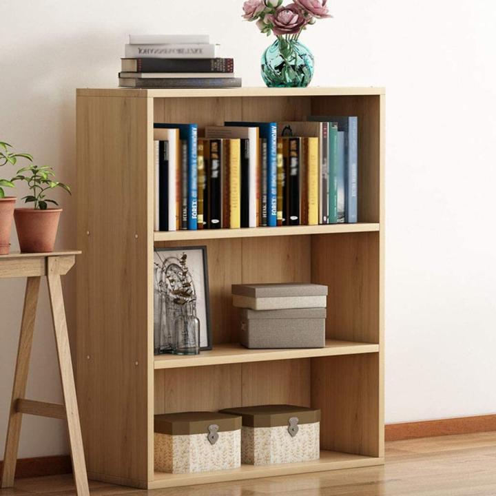 shelf Simple floor bookcase multi-layer student bookcase multi-function (color : Wood color ...